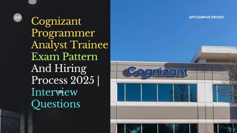 Cognizant Programmer Analyst Trainee Exam Pattern